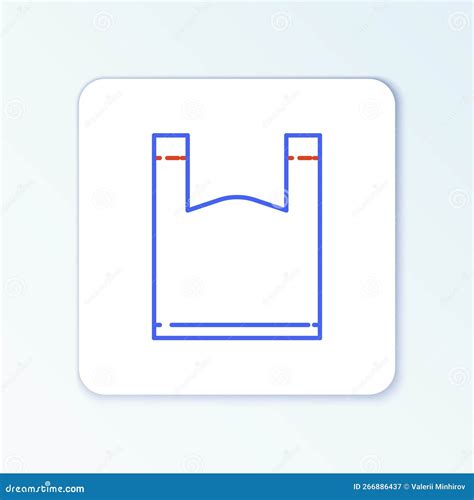 Line Plastic Bag Icon Isolated On White Background Disposable Cellophane And Polythene Package