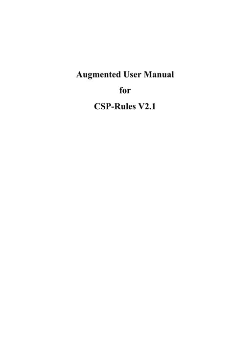 Pdf Augmented User Manual For Csp Rules V2 1