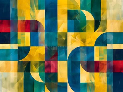 Mesmerizing Geometric Abstraction With Vibrant Overlapping Shapes For Contemporary Generative Ai