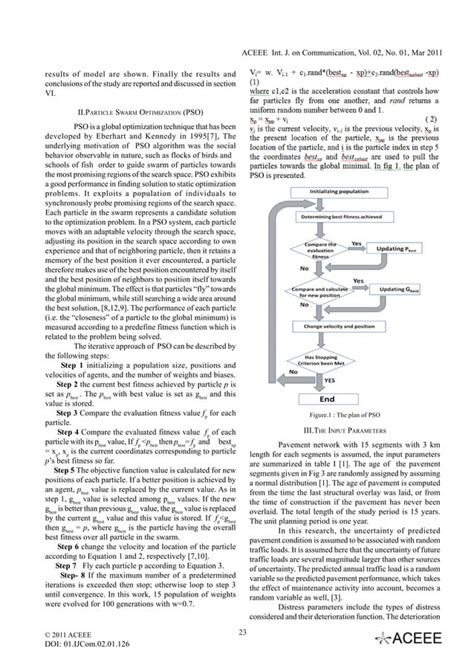 Analysis Of Pavement Management Activities Programming By Particle Swarm Optimization Pdf
