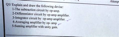 Solved Attempt Q1explain And Draw The Following Devices 1 The