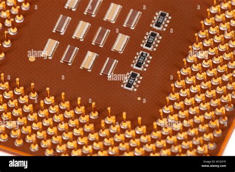 Close Up View Of A Computer Cpu Central Processing Unit Chip Stock Photo Alamy