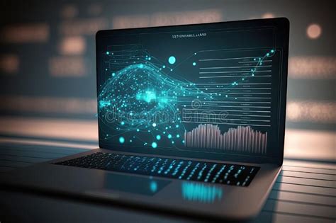 Digital Data And Network Connection On Laptop Screen Big Data Analysis