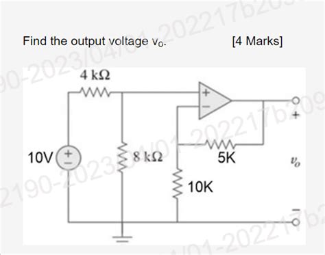 Solved Find The Output Voltage V Marks Chegg Com