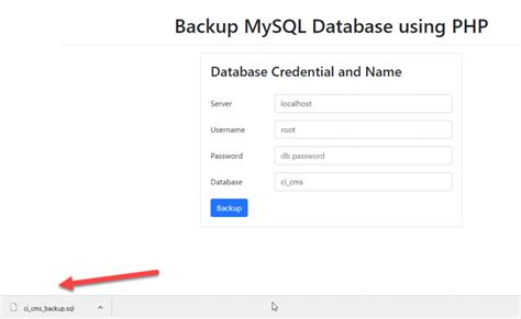 How To Backup Mysql Database Using Php Free Source Code