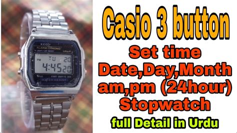How To Set Casio Watch Time Set 3 Button Digital Watch Time Youtube