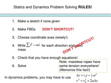 Ppt Statics And Dynamics Problem Solving Rules Powerpoint Presentation Id3710967