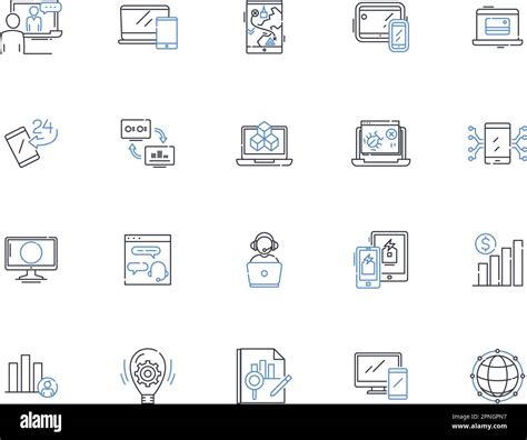 Corporate Strategy Line Icons Collection Alignment Analysis Approach Benchmarking