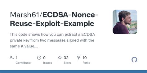 github marsh61 ecdsa nonce reuse exploit example this code shows how