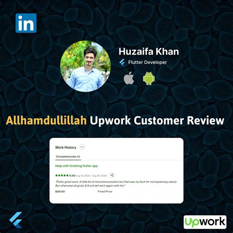 Huzaifa Khan On Linkedin Upwork Flutter 10 Comments