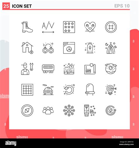 25 User Interface Line Pack Of Modern Signs And Symbols Of Interface Smile Office Face Emoji