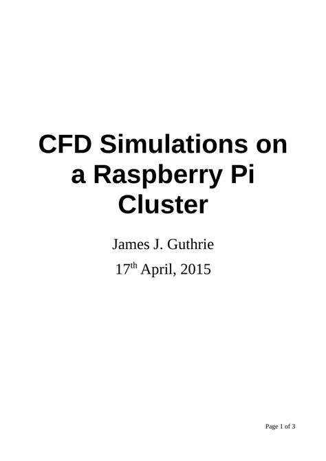 PDF CFD Simulations On A Raspberry Pi Cluster