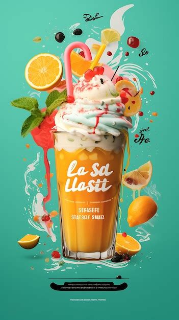 Premium Photo Layout Of Lassi Bar With Various Flavors Whipped Cream
