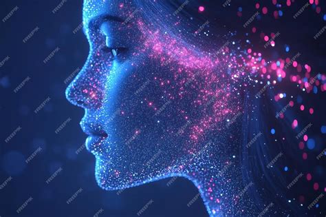 Neural Processing Thought Connectivity And Cerebral Power Digital Face Dissolving Into Particles