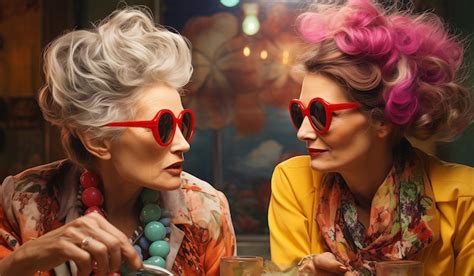 Zwei Emotionale ältere Frauen Sitzen An Einem Tisch Diese Frauen Haben