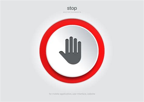 3d 표시 없음 금지를 입력하지 마십시오 금지 된 위험 정지 기호 상징 Ui 웹 사이트의 빨간색 원 프리미엄 벡터