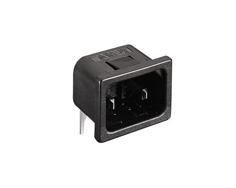 IEC Connector PCB Mount Snap Fit To Panel Inlet Pin PX Series Mm Panel White No Cover PCB