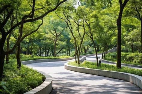 Premium Photo Curved Perspective Road Pathway Background