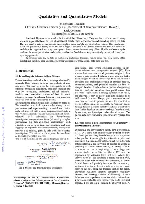 Pdf Qualitative And Quantitative Models