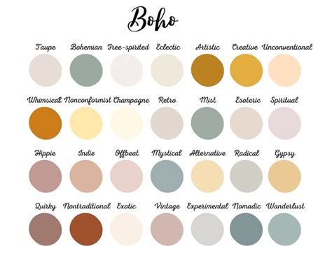 Procreate Boho Color Palette Most Popular Hexadecimal Color Codes 28