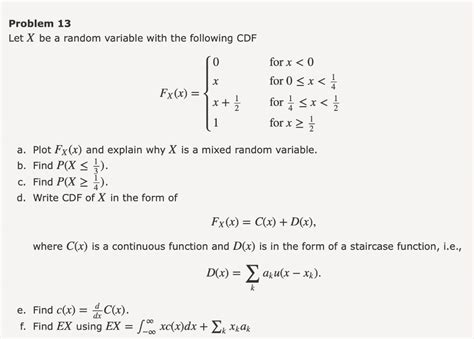 Solved Problem 13 Let X Be A Random Variable With The