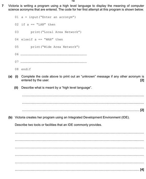 Gcse Ocr Computer Science Networks And Topologies Victoria Is Writing A Program Us