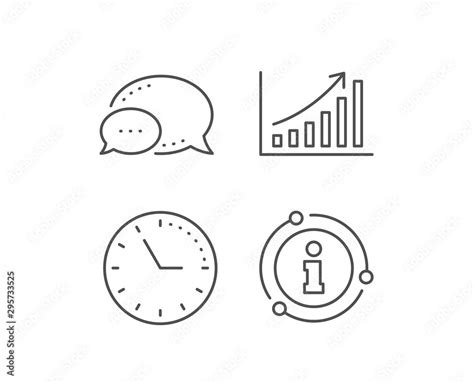 Graph Line Icon Chat Bubble Info Sign Elements Column Chart Sign Growth Diagram Symbol