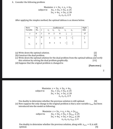 solved 4 consider the following problem maximize
