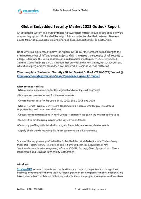 Ppt 2021 Embedded Security Industry Global Analysis Report Powerpoint