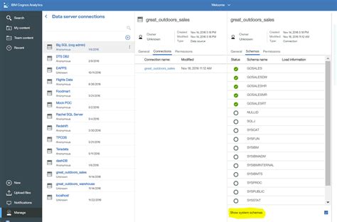 missing database schemas catalogs when creating a data module