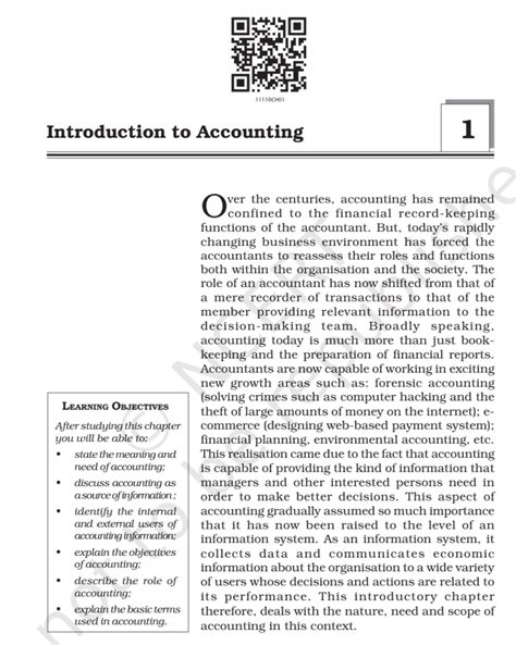 Ncert Book Class 11 Accountancy Chapter 1 Introduction To Accounting