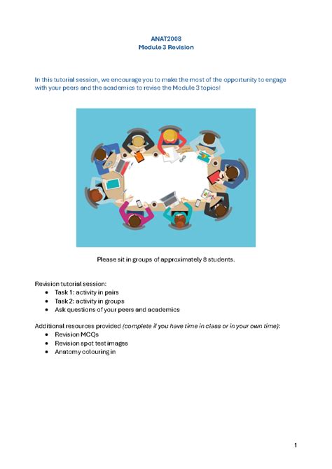 ANAT2008 Module 3 Revision Resources ANAT Module 3 Revision In This Tutorial Session