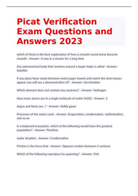 picat asvab test verification questions and answers correct verified