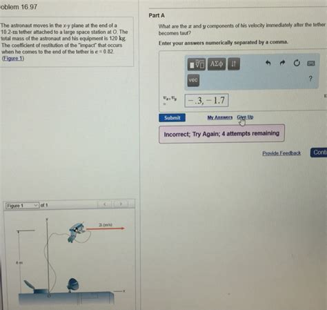 solved the astronaut moves in the x y plane at the end of a