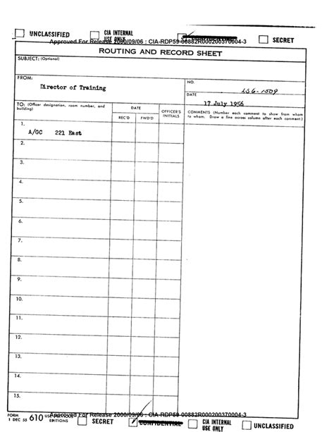 Routing And Record Sheet Documentcloud