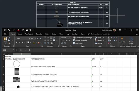 Export Table With Blocks To Excel With Python Net Objectarx And Vba