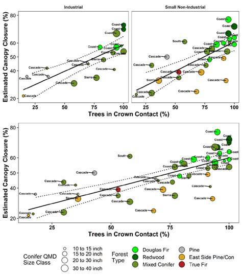 Estimated Canopy Closure Values And The Percentage Of Trees In Crown Download Scientific