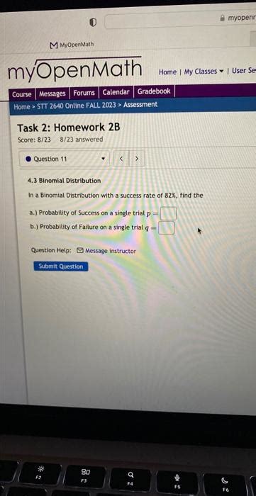 Solved 4 3 Binomial Distribution In A Binomial Distribution