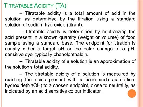 Titratable Acidity And Total Soluble Solids Pptx