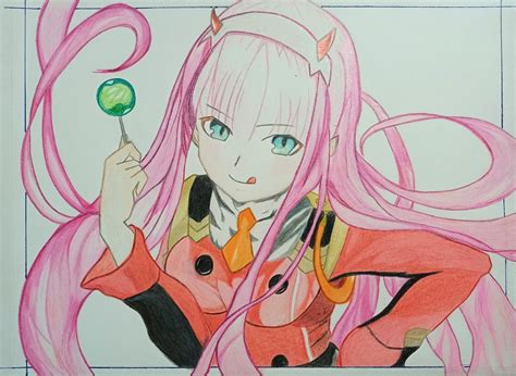 Hello Everyone My Fav Zero Two Sketch Pls Upvote And Give Your