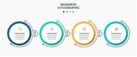 아이콘 및 4가지 옵션 또는 단계가 있는 최소 인포그래픽 원 레이블 디자인 비즈니스 벡터 템플릿 프로세스 다이어그램 프레젠테이션 워크플로 레이아웃 배너 순서도 정보 그래프에