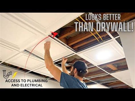 A Drop Ceiling That Looks Better Than Drywall How To Install A Drop Ceiling In A Basement