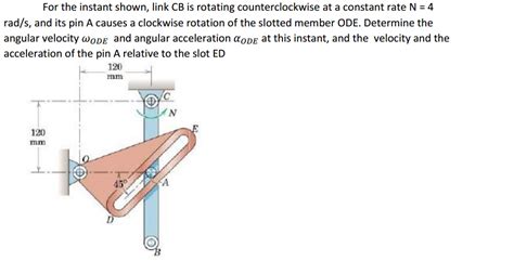 solved for the instant shown link cb is rotating