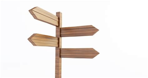 Premium Photo 3d Rendering Of Empty Wooden Signpost Isolated On White