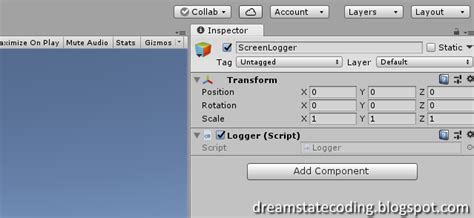dreamstate coding teaching myself unity logging to screen