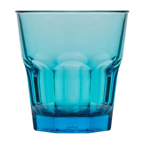 Polysafe Rock Tumbler Glass Aqua 240ml Pack 24 Hu539 Nisbets
