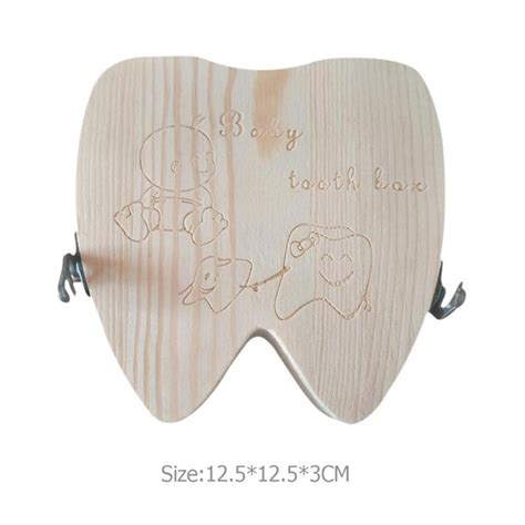 Caja De Madera Para Dientes De Bebé Caja De Almac Grandado