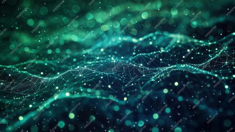 Premium Photo Abstract Digital Network Waves With Glowing Connections