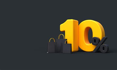 블랙 프라이데이 10 할인 텍스트 70 의 3d 렌더링과 검은 색 배경에 쇼핑백 공간 텍스트 복사 세일에 대한 스톡 사진 및 기타 이미지 Istock