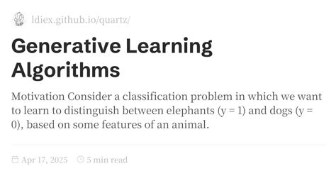 Generative Learning Algorithms